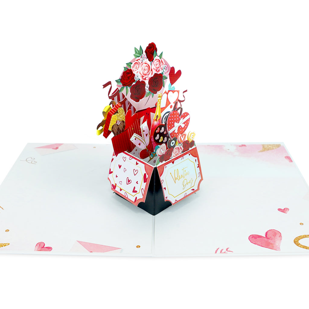 Valentine Box Of Goodies Pop-Up Card – CardPop.co.uk