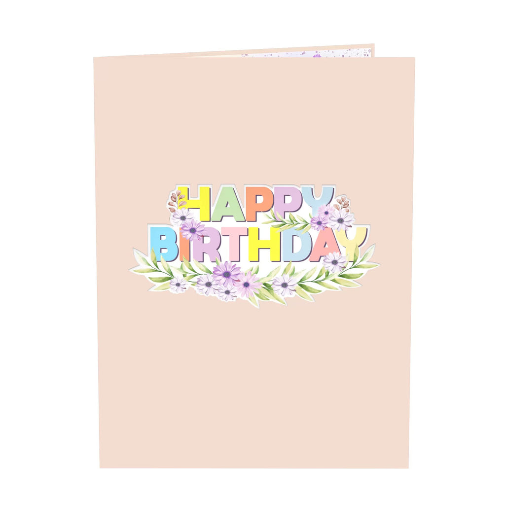 Pastel Floral Happy Birthday Text – CardPop.co.uk