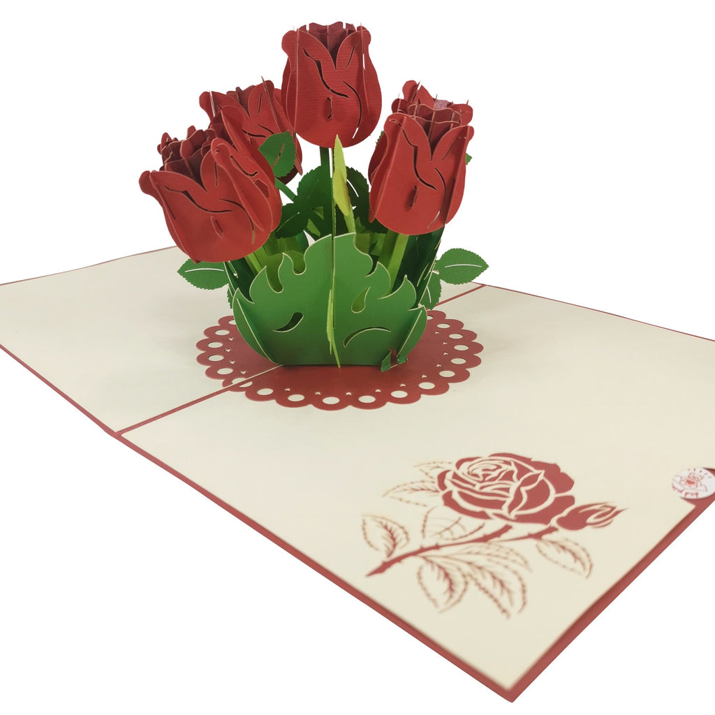 Red Roses Pop-Up Card – CardPop.co.uk