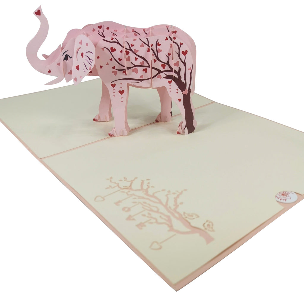 Heart Tree Elephant Pop-Up Card – CardPop.co.uk