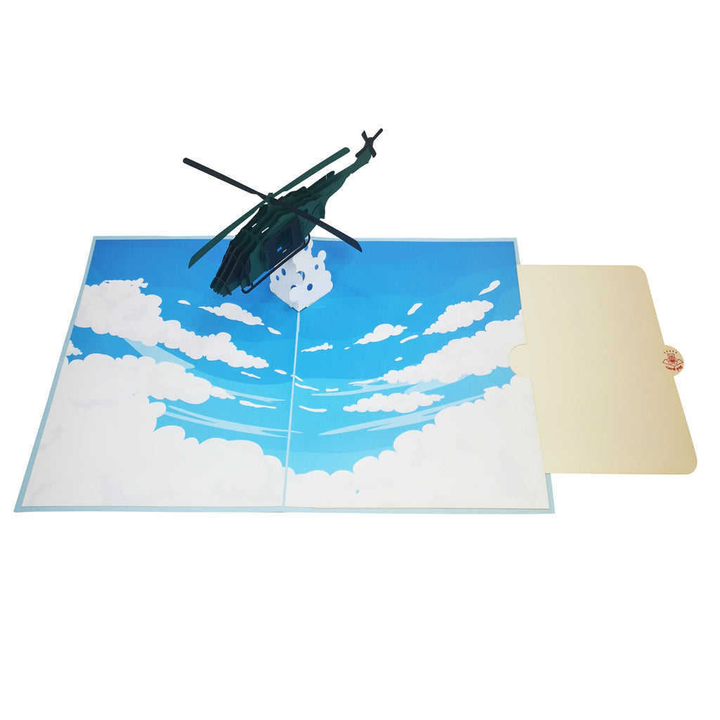 Military Helicopter Pop-Up Card – CardPop.co.uk