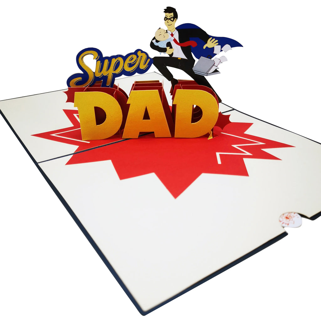 Super Dad in Red Pop-Up Card – CardPop.co.uk