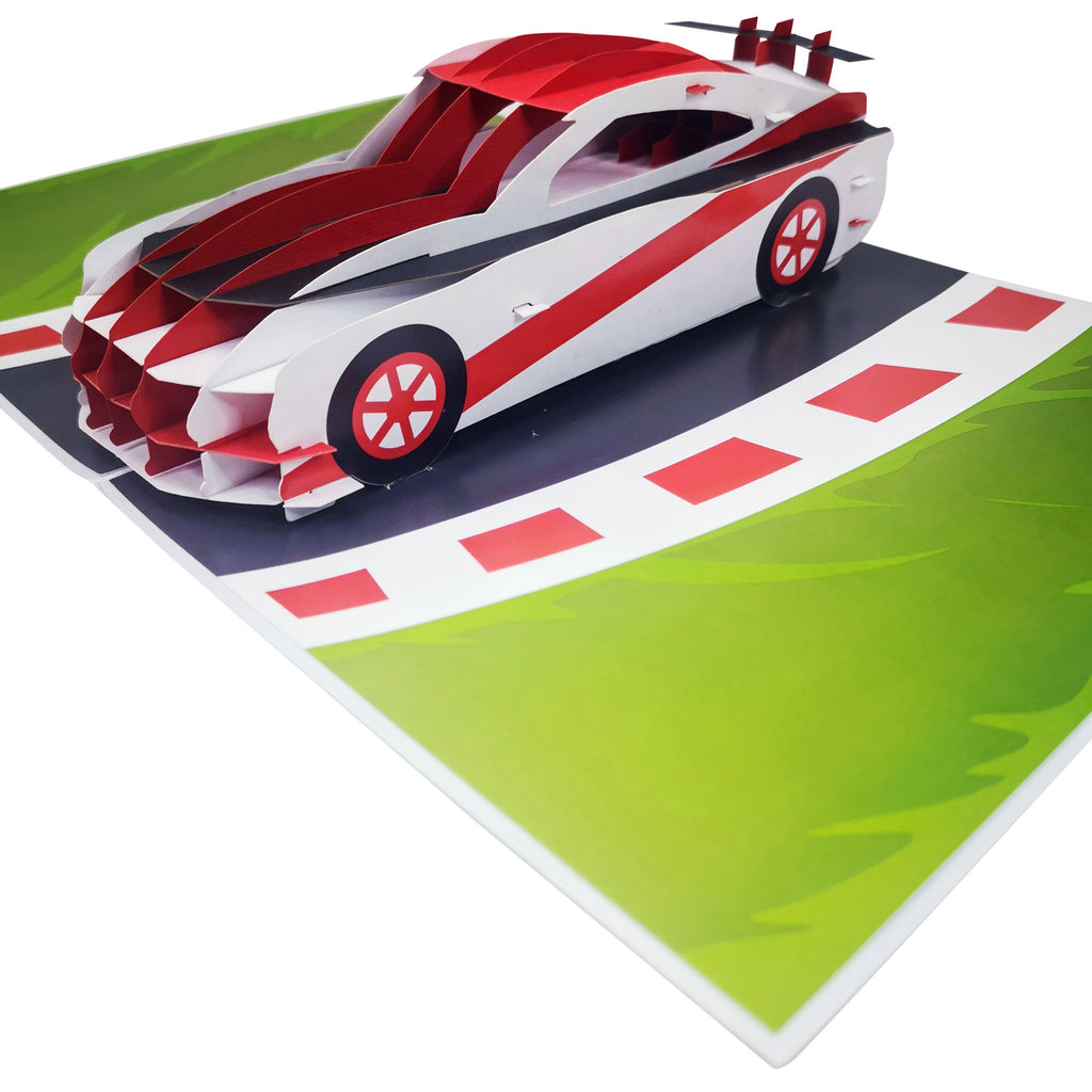 Racing Car Pop-Up Card – CardPop.co.uk