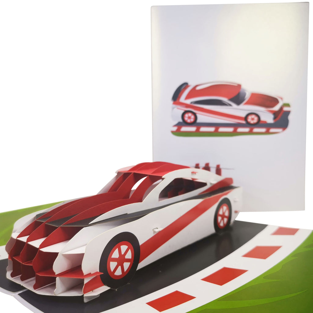 Racing Car Pop-Up Card – CardPop.co.uk