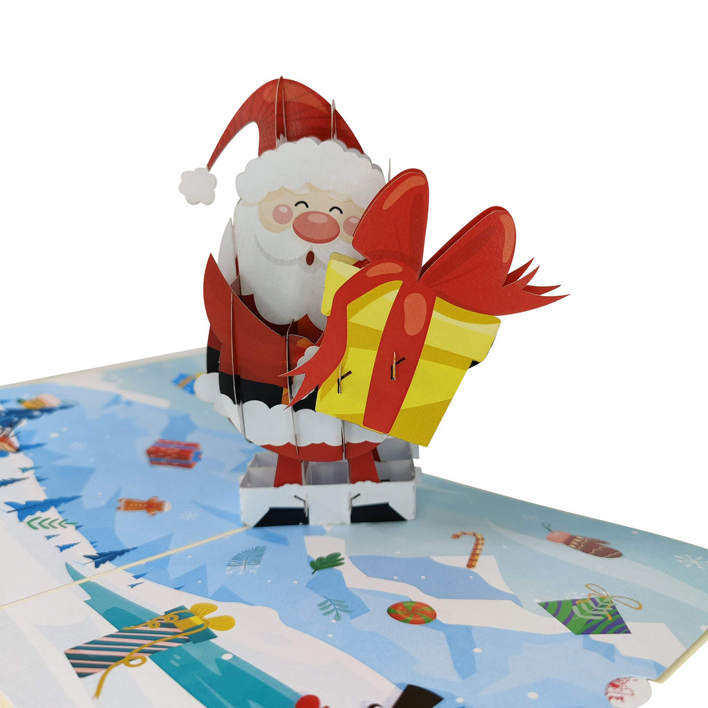 Santa & Christmas Present Pop-Up Card – CardPop.co.uk