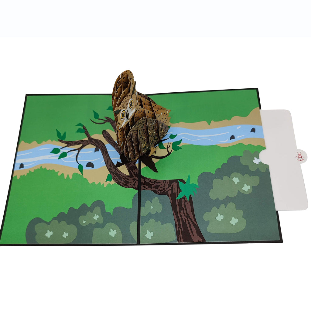 Brown Owl Pop-Up Card – CardPop.co.uk