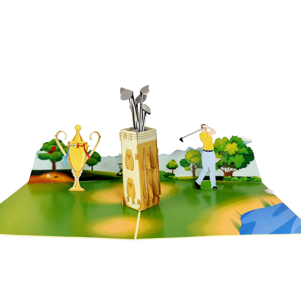 Golfing Pop-Up Card – CardPop.co.uk